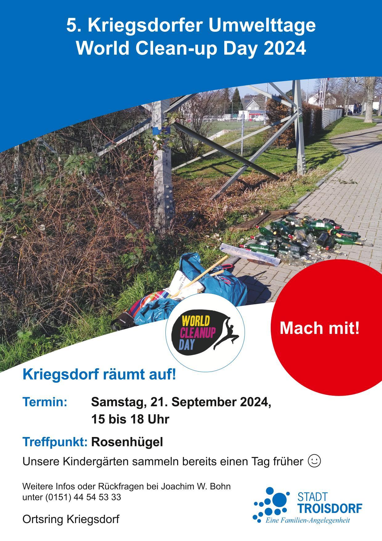 Kriegsdorfer Umwelttage mit „World Clean-up Day" | Stadt Troisdorf